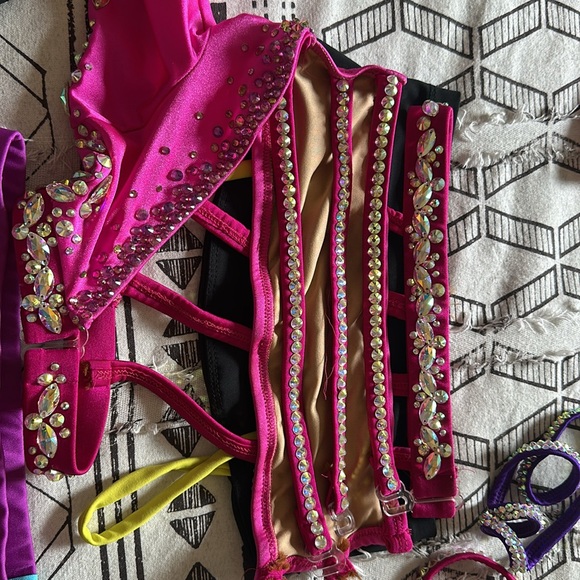 Costumes | Custom Made Dance Costume Jazz Style Size 1 Full Of Cristals ...